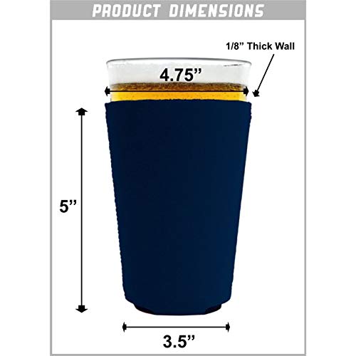 Retro Palm Trees Pint Glass Coolie (2 Pack, Black)
