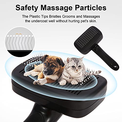Self Cleaning Slicker Pet Brush for Grooming and Shedding Small Medium Large Dog Cat - Gently Remove Loose Tangling knot Undercoat Fur Mats - Suitable for Long Short Hair Lengths sensitive Animals