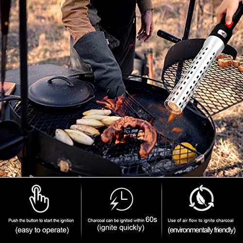 GGC Electric Charcoal Starter for Big Green Egg Accessories Fire Sarter for Charcoal Grill BBQ Lighter Coal Fire Pits Fireplace Dry Wood (Mica Core Material)