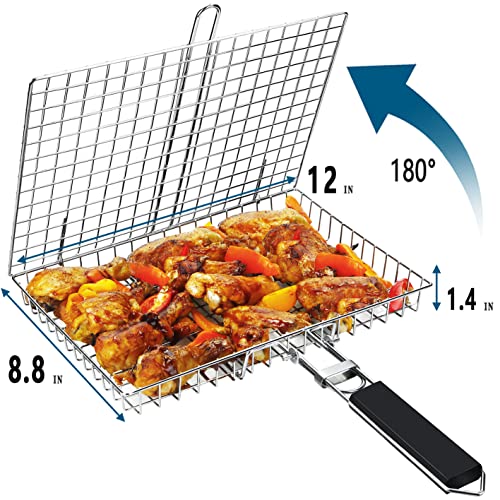 Grill Basket NABAOXUN BBQ Grilling Basket fish grill basket, Grill Basket Grill Rack,Outdoor Grill Accessories