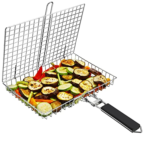 Grill Basket NABAOXUN BBQ Grilling Basket fish grill basket, Grill Basket Grill Rack,Outdoor Grill Accessories