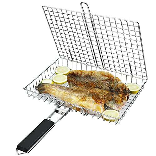 Grill Basket NABAOXUN BBQ Grilling Basket fish grill basket, Grill Basket Grill Rack,Outdoor Grill Accessories