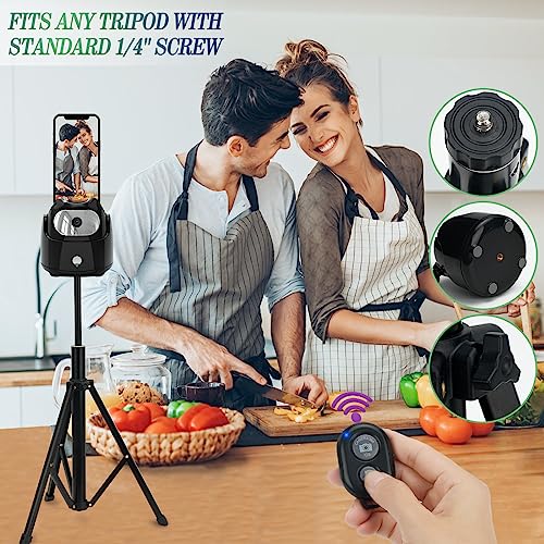 Auto Face Tracking Tripod 360 ° Rotation,Smart Face Motion Tracking Tripod,Selfie Cell Phone Holder Camera Stand,No App Required, for Tiktok, Video Recording Vlog,Live Streaming, YouTube