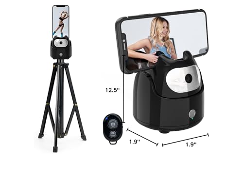 Auto Face Tracking Tripod 360 ° Rotation,Smart Face Motion Tracking Tripod,Selfie Cell Phone Holder Camera Stand,No App Required, for Tiktok, Video Recording Vlog,Live Streaming, YouTube
