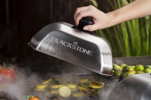 Blackstone 5207 Rectangle Basting Cover Small 2-Pack Griddle Accessories, Stainless Steel, Cheese Melting Dome and Steaming Cover, Best for Use on Flat Top Griddle Grill Cooking Indoor or Outdoor