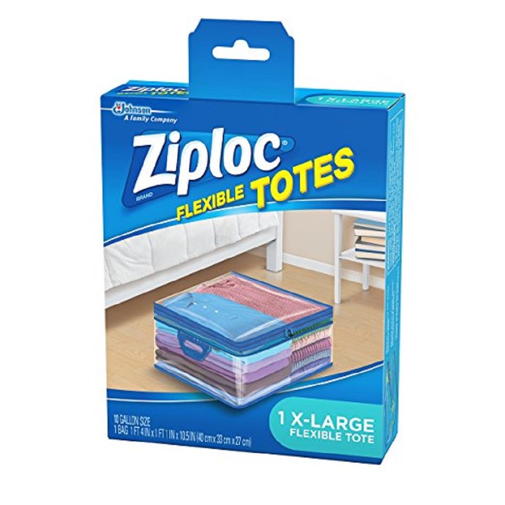 Ziploc Flexible Totes Clothes and Blanket Storage Bags, Perfect for Closet Organization and Storing Under Beds, XL, 4 Count