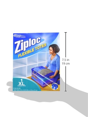Ziploc Flexible Totes Clothes and Blanket Storage Bags, Perfect for Closet Organization and Storing Under Beds, XL, 4 Count