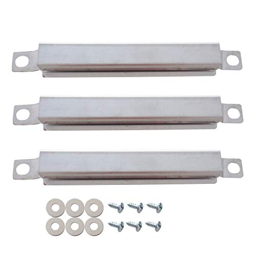 YIHAM KC624 BBQ Grill Parts Stainless Steel Carryover Crossover Tube Burner Replacement for Charbroil, Kemmore and Other Gas Grills, 6 3/8 inch, Set of 3