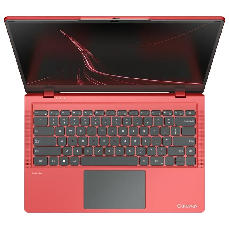 Gateway 15.6" HD Ultra Slim Notebook, Intel® Celeron® N4020, 4GB RAM, 128GB Storage, Tuned by THX Audio, 1MP Camera, HDMI, Windows 11, Microsoft 365 Personal 1-Year Included, Red + Accessories