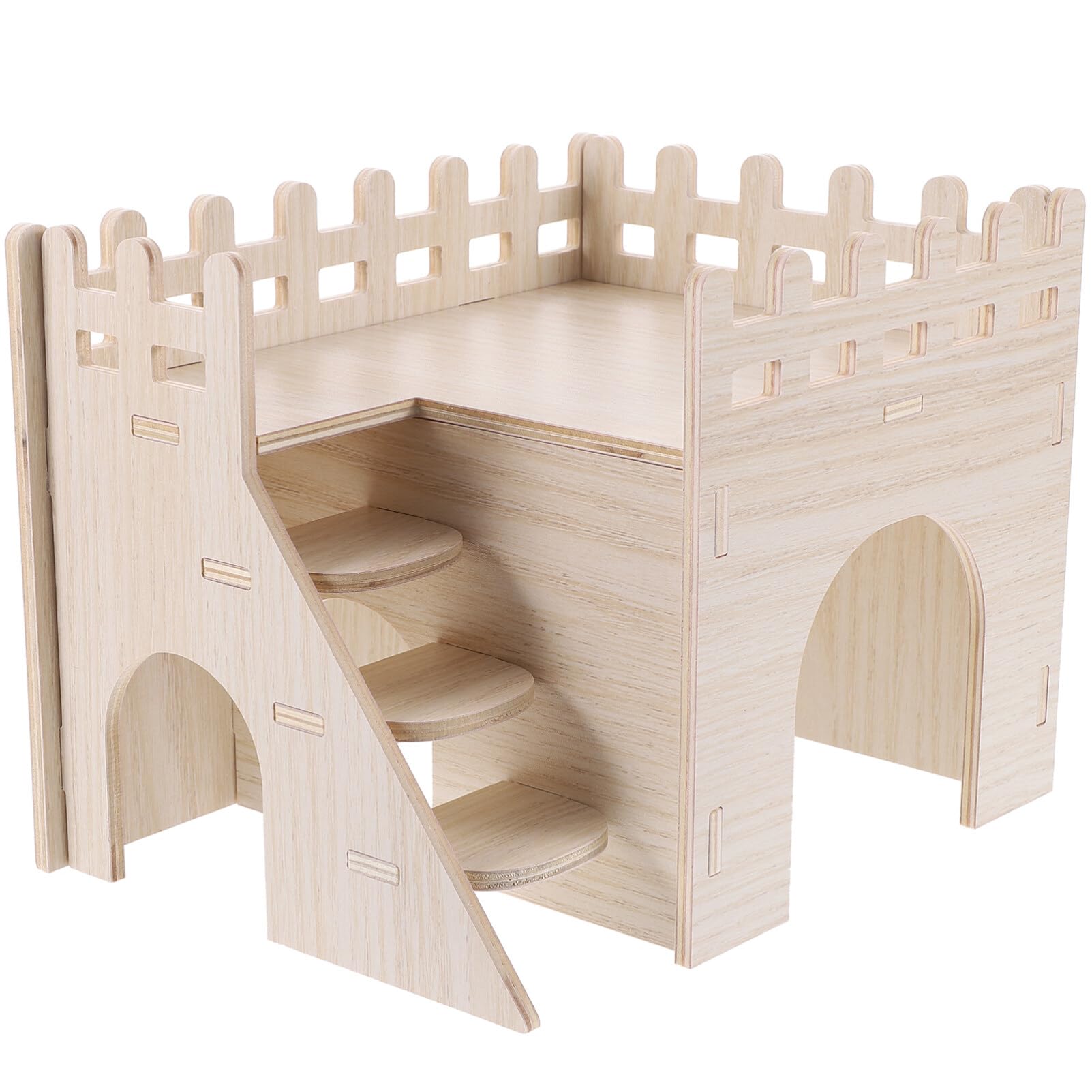POPETPOP Toys Guinea Pig Toys pet Hamster Hamster Hideout hut Chinchilla Small Animals Ladder Guinea Hideaway Ladder Wooden nest Hamster nest Small House pet Supplies Seesaw