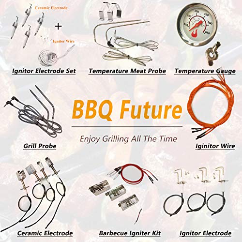 BBQ Future 5 Pack Grill Ignitor Electrode Replacement kit with Wire for Home Depot Nexgril 720-0830H, 720-0830D, 720-0888, 720-0888N and Most Nexgrill Grill Models