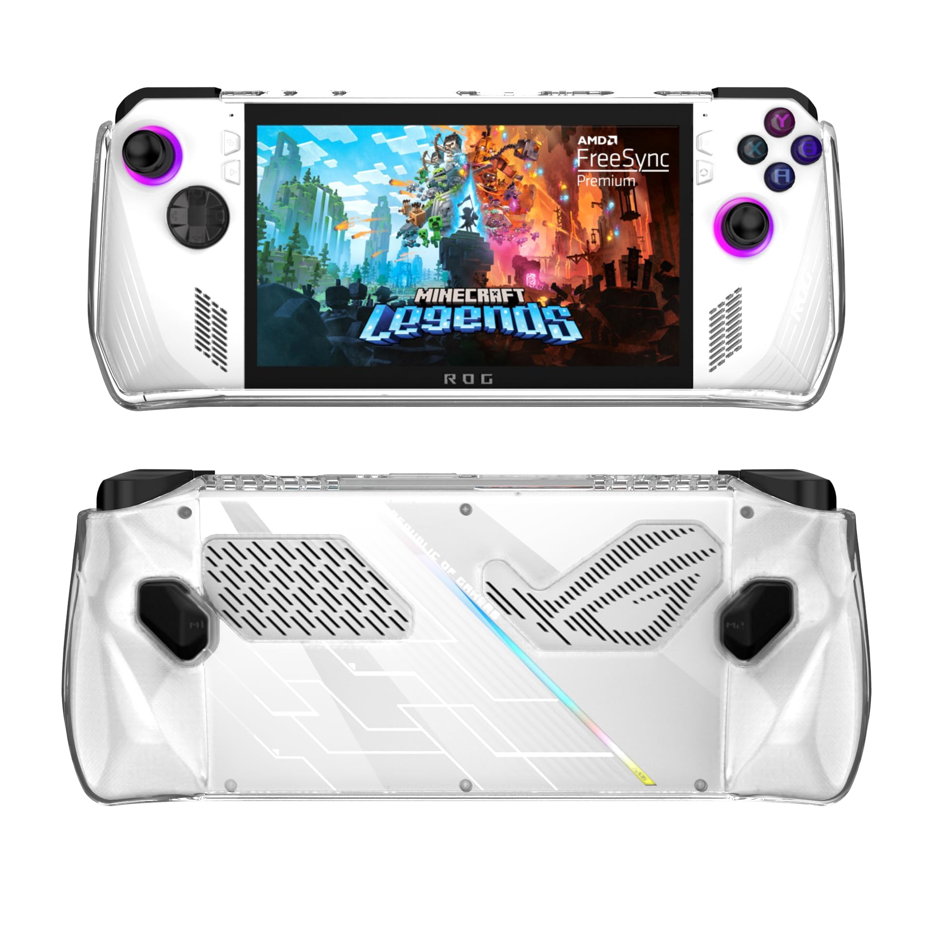 T Tersely Clear Case Cover for ASUS ROG Ally, Crystal Soft TPU Grip Protective Cover Accessories with Shock-Absorption and Anti-Scratch Design