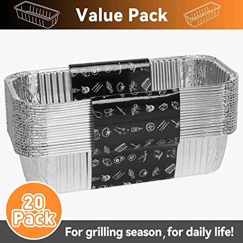 SHINESTAR 20-Pack Grill Drip Pans for Weber SmokeFire, Summit, Genesis Series, 11 x 5 Inch Disposable Aluminum Foil Grease Tray Liners