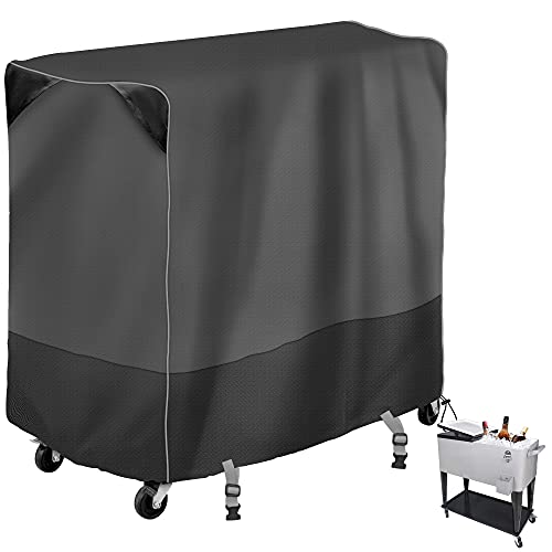 MBOOM Patio Cooler Trolley Cover,Rolling Cooler Cart Cover Fits Most Patio Ice Chest Party Cooler,Waterproof, Dustproof and Sunscreen(34L x 19W x 31H in)