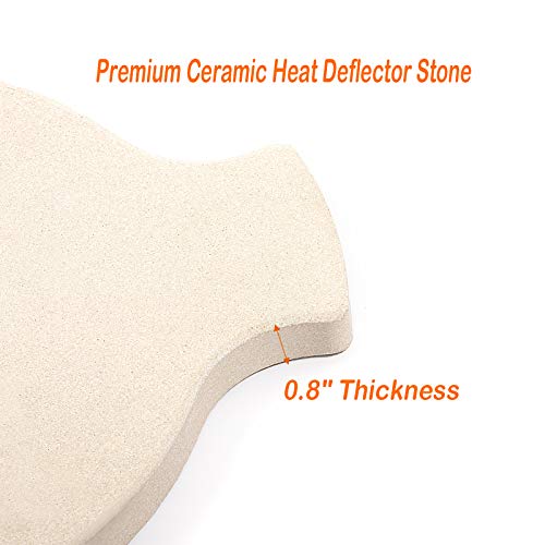 BBQ Future 17" Heat Deflector Stone, Heavy Duty Ceramic Pizza Stone, Plate Setter, Heat Diffuser Plate Compatible for Char-Griller 6201, Fits 20" AKORN Kamado Grill, Large Big Green Egg and More