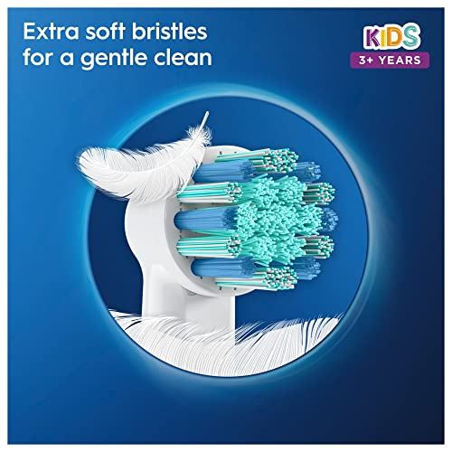 Oral-B Kids Electric Toothbrush Head, with Frozen 2 Characters, Extra Soft Round Bristles, for Ages 3+, Pack of 4, White