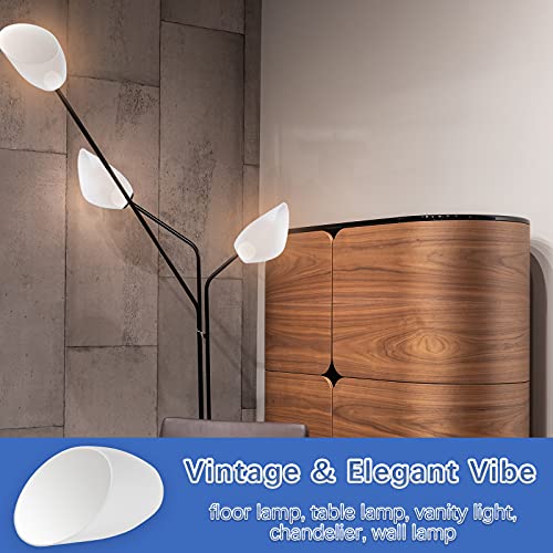 8 Pieces Plastic Lamp Shade Replacement White Lamp Shade 1.65 Inch Floor Lamp Light Covers Ceiling Fan Globe Replacement for Bedroom Living Room Floor Lamp Ceiling Fan Light Covers