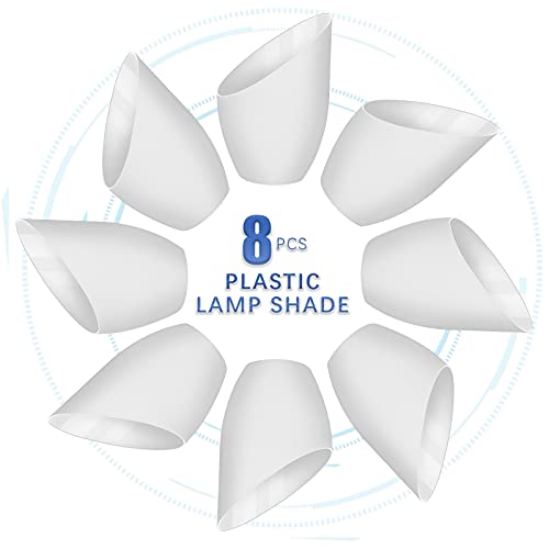 8 Pieces Plastic Lamp Shade Replacement White Lamp Shade 1.65 Inch Floor Lamp Light Covers Ceiling Fan Globe Replacement for Bedroom Living Room Floor Lamp Ceiling Fan Light Covers