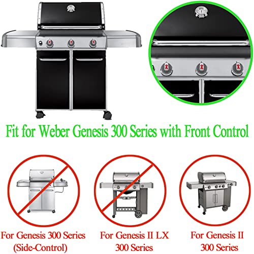 GasSaf Heat Deflector Replacement for Weber 65505 7622,Genesis 300 Series(2011 & Newer) E-310 E-320 E-330 S-310 S-320 S-330 with Front-Mounted Control, Replace for Weber 62756(2PCS,13 1/4β x 8 3/4")