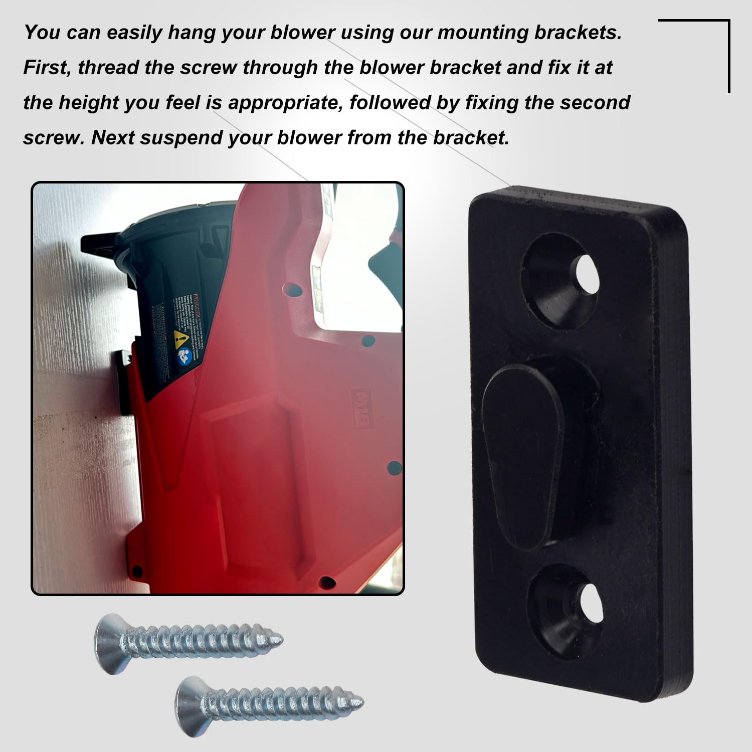 Leaf Blower Wall Mount Compatible with Milwaukee Leaf Blower M18 2724-20 2724-21, Plastic Wall Holder use for Hanging Leaf Blower - Mounting Bracket