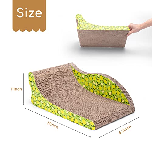 Nobleza Cat Scratch Pad, Reversible Double-Side Cardboard Scratcher Lounge with Catnip, Premium Recyclable Corrugated Scratching Couch Bed Sofa for Indoor Cats