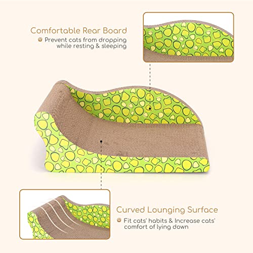 Nobleza Cat Scratch Pad, Reversible Double-Side Cardboard Scratcher Lounge with Catnip, Premium Recyclable Corrugated Scratching Couch Bed Sofa for Indoor Cats