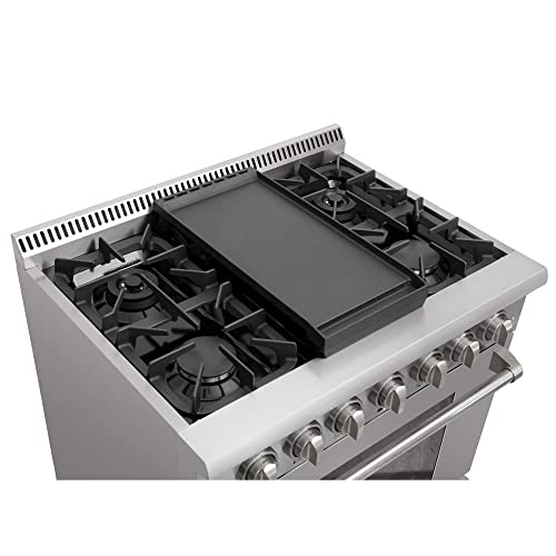 Thor Kitchen Cast Iron Griddle Plate, Double Burners Plate for Grilling, BBQ Plate on the Burner, Stove Top for THOR HRT/HRG Model Range Only, RG1032