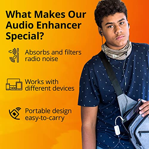 Shield Your Body Headset Audio Quality Enhancer, Air Tube Alternative, Wire Headphone Audio Filter, Headphone Jack Adapter Compatible with 5G Devices, Includes USB C to 3.5mm Audio Adapter