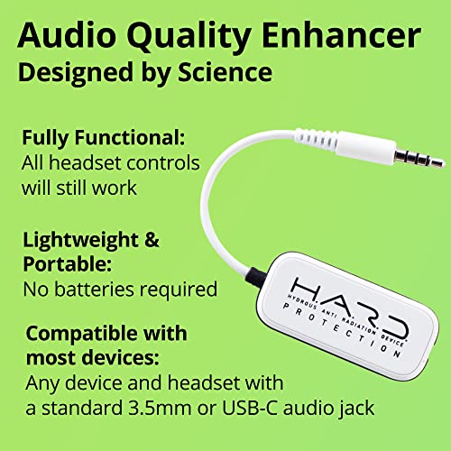 Shield Your Body Headset Audio Quality Enhancer, Air Tube Alternative, Wire Headphone Audio Filter, Headphone Jack Adapter Compatible with 5G Devices, Includes USB C to 3.5mm Audio Adapter