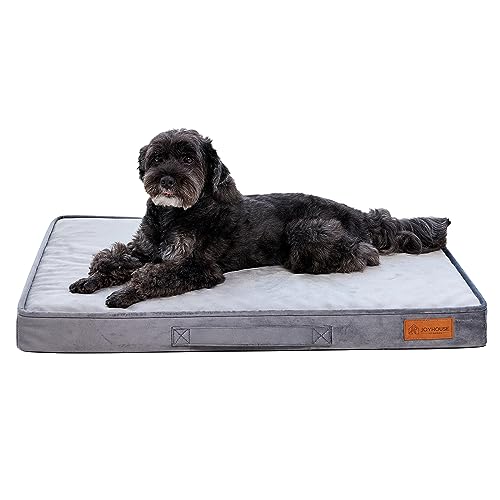JOYHOUSE PET SUPPLIESWashable Dog Bed with Detachable Sleeve and Non-Slip Bottom, Orthopedic Dog Bed, Gray, Suitable for Dog beds for Medium Dogs (30 * 20 * 3in inches)