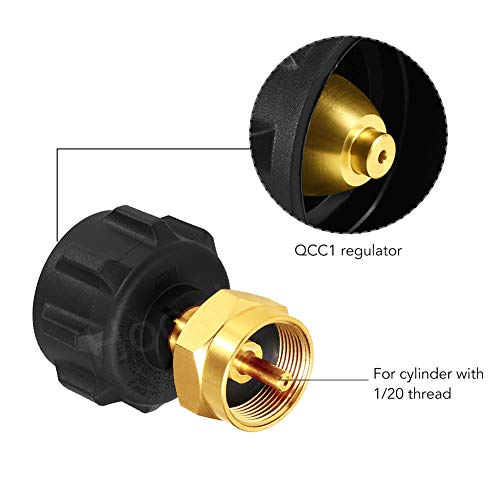 Hooshing Propane Refill Adapter for 1lb Propane Tanks QCC1 Regulator Valve Fits QCC1/Type1 Propane Tank