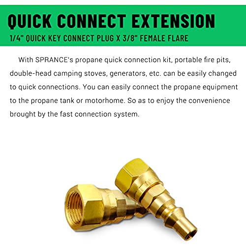 12 Ft Quick Connect Propane Hose for Rv to Grill, Upgrade Portable Fire Pit, Barbecue Grill, Camping Cook Stove to Quick Connection Interface, with 1/4" Quick Key Connect Plug X 3/8" Female Flare
