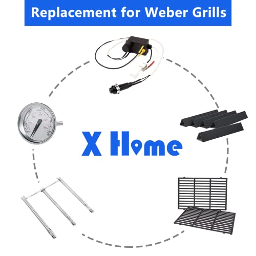X Home 15.3-Inch Heavier Flavorizer Bars for Weber Spirit & Spirit II 300 Series, Spirit II E-310 (Front-Mounted Control) Grill Parts, Porcelain-enameled, 5-Pack
