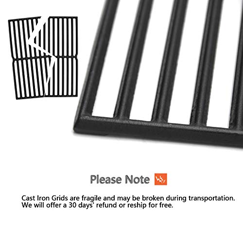 Hongso 7522 7521 15" Cast Iron Grill Grates Replacement for Weber Genesis Silver A, Spirit 500, Spirit E-210, Spirit S-210 Gas Grill (with Side-Mounted Control Panels), 7523, 65904, 65905, PCG522