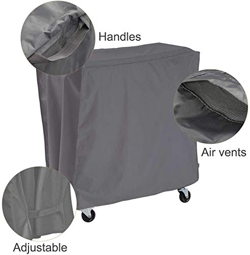 Hysbame Grey Cooler Cover Universal Waterproof Durable Rolling Cooler Patio ,Fits Most 80 Quart Rolling Cooler Cart Cover, Outdoor Beverage Cart, Patio Ice Chest Protective Covers