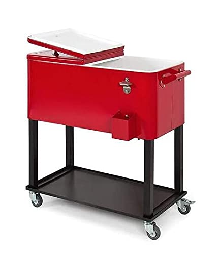 Hysbame Grey Cooler Cover Universal Waterproof Durable Rolling Cooler Patio ,Fits Most 80 Quart Rolling Cooler Cart Cover, Outdoor Beverage Cart, Patio Ice Chest Protective Covers