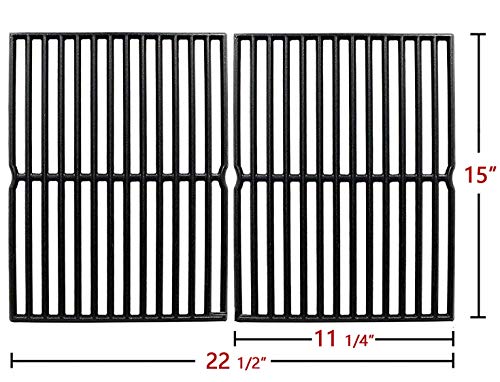Hongso 7522 7521 15" Cast Iron Grill Grates Replacement for Weber Genesis Silver A, Spirit 500, Spirit E-210, Spirit S-210 Gas Grill (with Side-Mounted Control Panels), 7523, 65904, 65905, PCG522