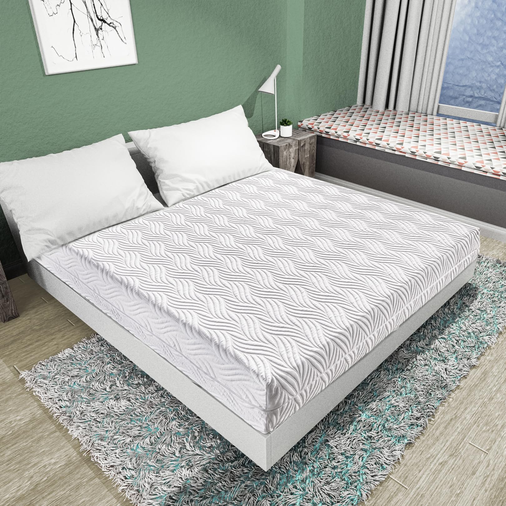 Twin/Full/Queen/King Size Mattress, 10 Inch Hybrid Mattress In a Box, Cooling-Gel Memory Foam Mattress with Motion Isolating, Breathable Mattress for Cooler Sleep Supportive & Pressure Relief, Full