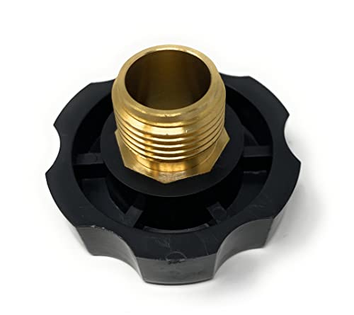Soft Nose POL Propane Gas Tank Adapter Plug with FULL Flow x 1/4 inch Male NPT fitting includes adapter for 3/8 inch Male Flare [910-514] w/O-ring for Brass Nipple to Open Safety Valve