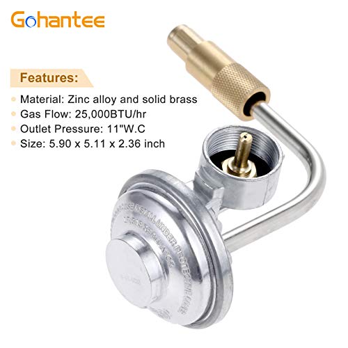 gohantee Propane Regulator Replacement for Blackstone,17" and 22" Tabletop Griddle Grill, Gas Grill Regulator for Pit BOSS Griddles Low Pressure 1lb Propane Regulator