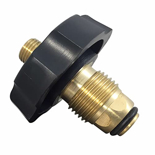 Soft Nose POL Propane Gas Tank Adapter Plug with FULL Flow x 1/4 inch Male NPT fitting includes adapter for 3/8 inch Male Flare [910-514] w/O-ring for Brass Nipple to Open Safety Valve