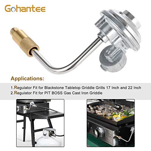 gohantee Propane Regulator Replacement for Blackstone,17" and 22" Tabletop Griddle Grill, Gas Grill Regulator for Pit BOSS Griddles Low Pressure 1lb Propane Regulator