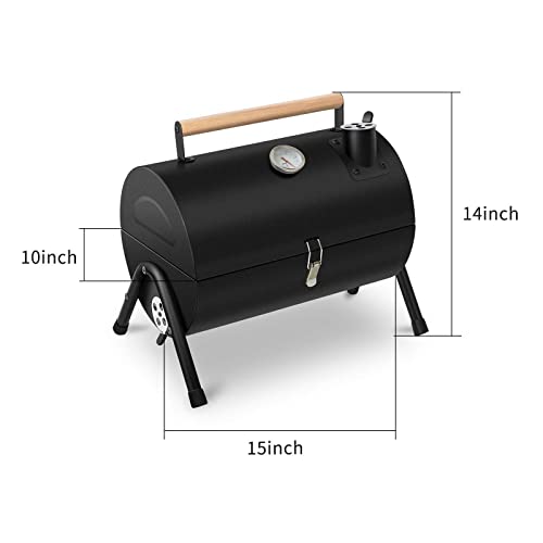 JJ JUJIN Portable Charcoal Grill Mini BBQ Grill for Outdoor Cooking, Camping and Picnic Black