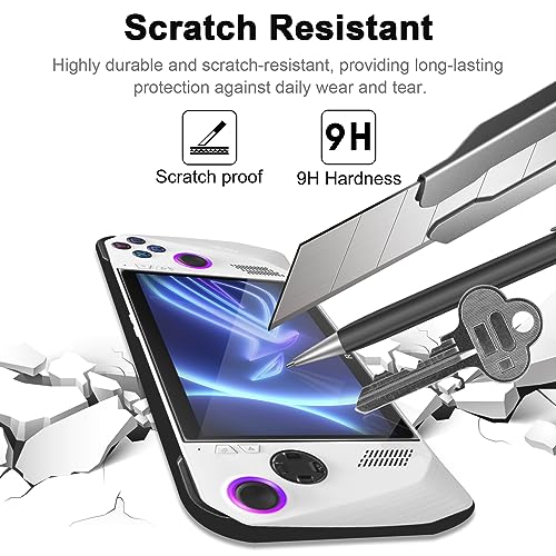 avakot 3 Pack Screen Protector for ASUS Rog Ally Handheld 7 Inch 2023 | Rog Ally Ultra Thin Tempered Glass Screen Protector | Anti-Scratch Hard Tempered Film for Rog Ally