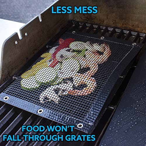 Kona Mesh Grill Bags - Non-Stick BBQ Grilling Bags for Veggies (Set of 2) - Reusable & Easy to Clean