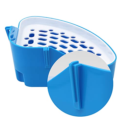 Rabbit Litter Box Pet Corner Litter Box Pet Potty Trainer Toilet for Small Animal Hamster Chinchilla Guinea Pig Cat Bunny Ferret (Blue)