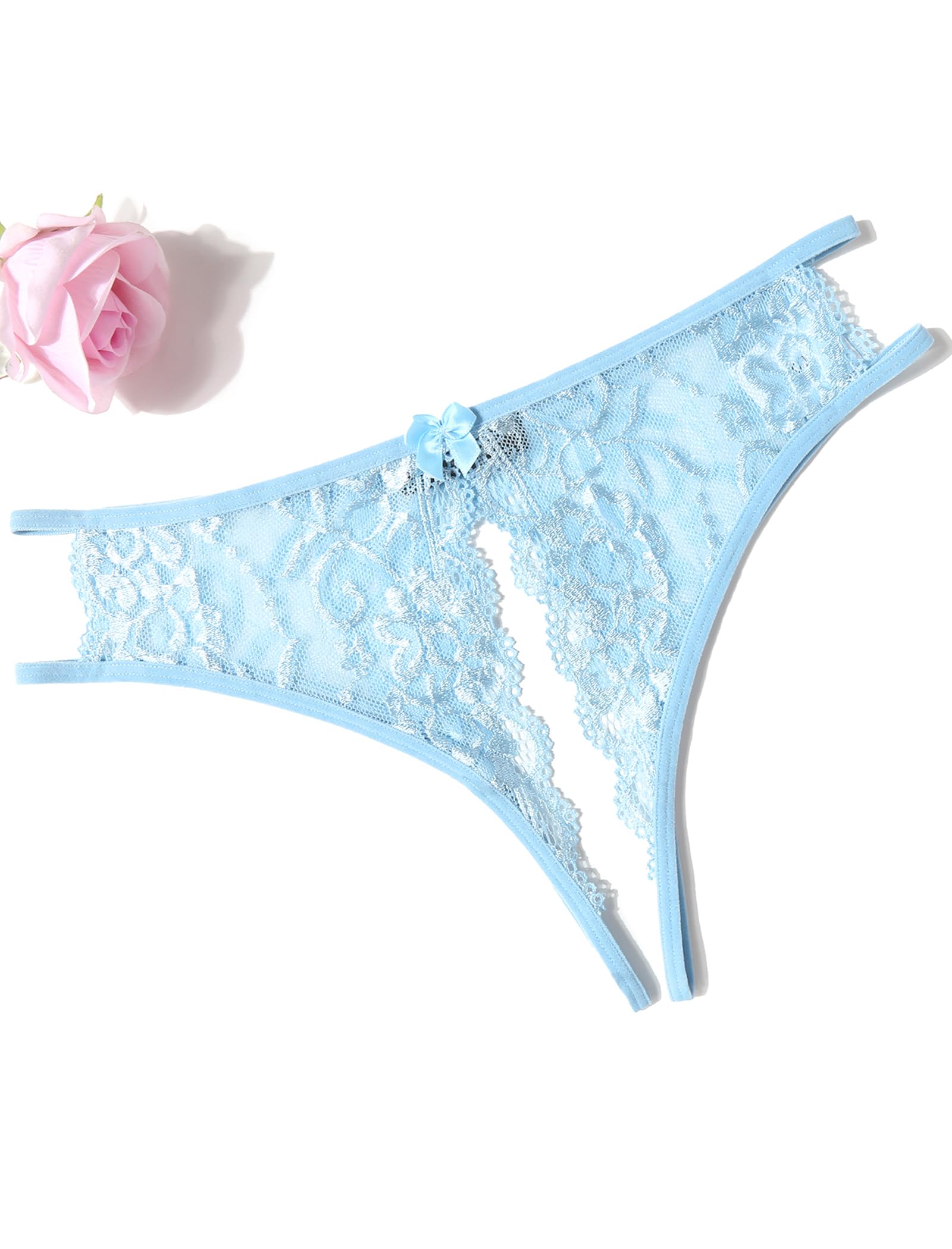 Avidlove Womens Sexy Thongs Lace Panties Underwear Low Rise T-Back Underpants Pack of 3 Medium