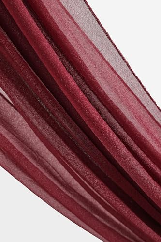 RUIDKUN 2 Panels 29x240 Inch Transparent Background Wedding Arch Curtain Background Fabric for Wedding Ceremony Birthday Party Decoration (2, Burgundy)