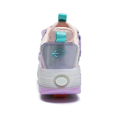 CEIEOE Boys Girls Roller Sneakers Shoes with 2 Wheels 16 LED Light Model Rechargeable Retractable Skateboarding Wheels for Beginner More Balanced Party Birthday Christmas Best Gift