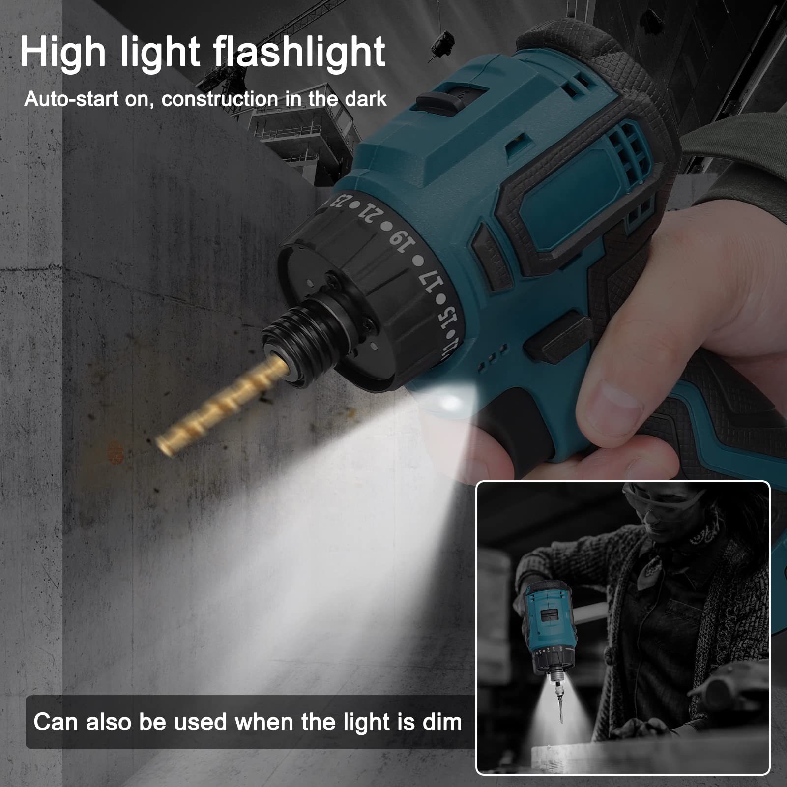 Cordless Screwdriver, Weytoll 18V Electric Screwdriver, Brushless Lithium Screwdriver tool kit, Electric Screw Driver with Torque Adjustable, 2 Speed Control for Mobilephones Computers Home Appliances